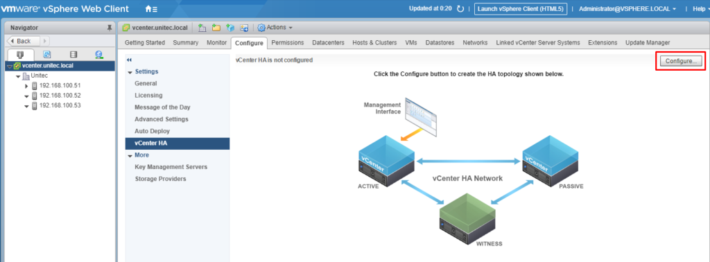 Конфигурирование VMware vCenter Server 6.5 High Availability (HA ...
